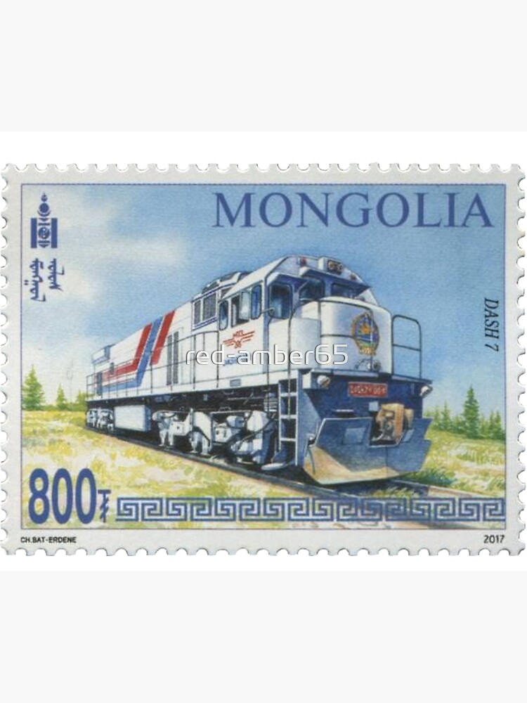"Mongolia Railway Train Postage Stamp" Poster for Sale by red-amber65 ...