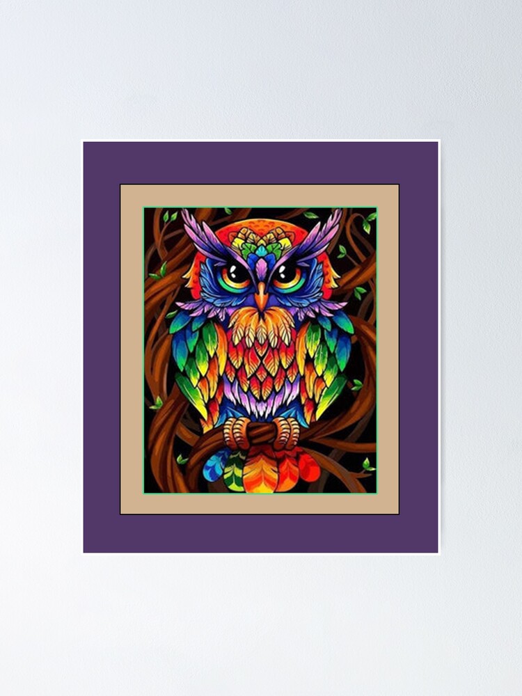 Póster «Búho en el arte pop del árbol» de VitezCrni | Redbubble