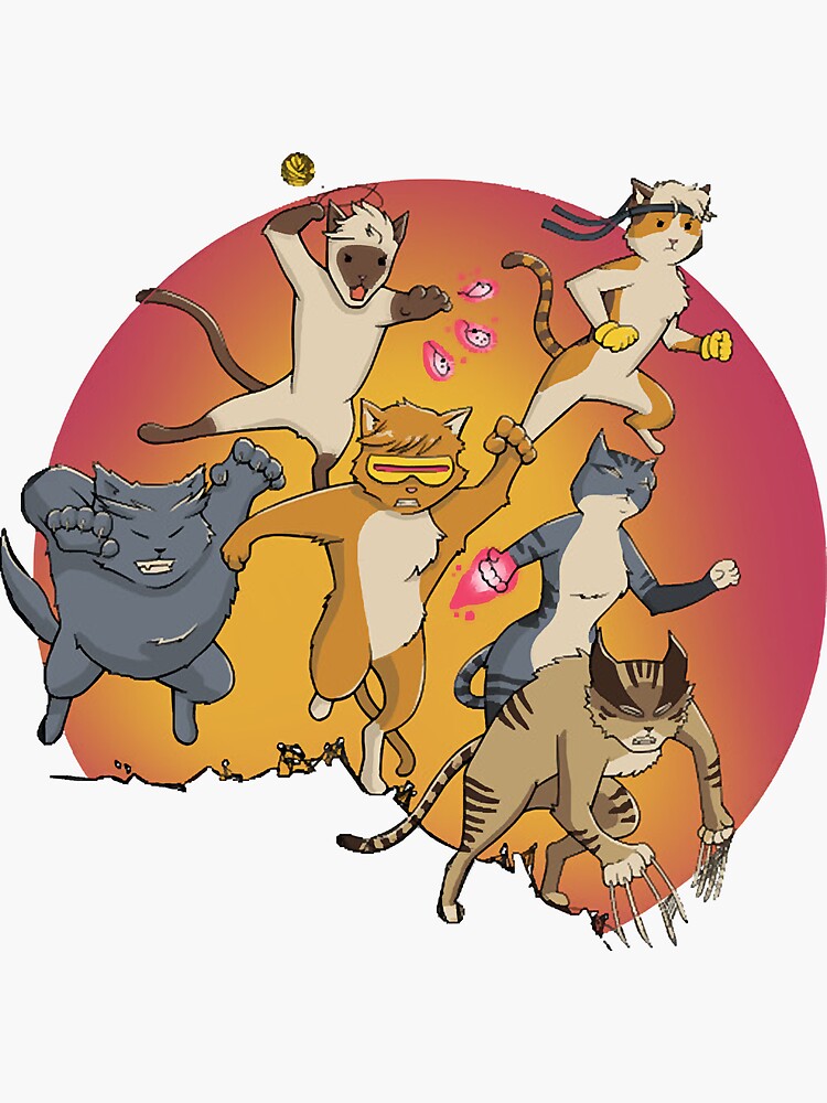 "X-Cats " Sticker by huntleema | Redbubble