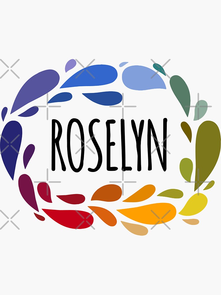 "Roselyn Name Cute Colorful Gift Named Roselyn" Sticker by kindxinn ...