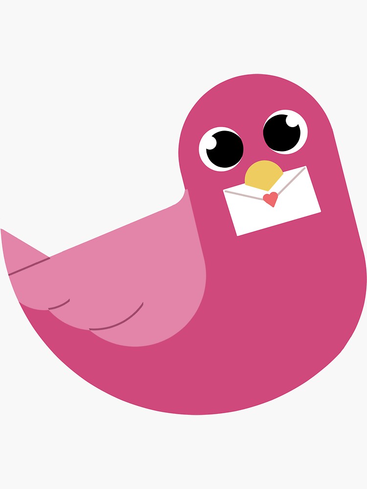 "pink bird" Sticker by diasys | Redbubble