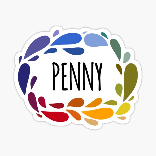 "Penny Name Cute Colorful Gift Named Penny" Sticker by kindxinn | Redbubble