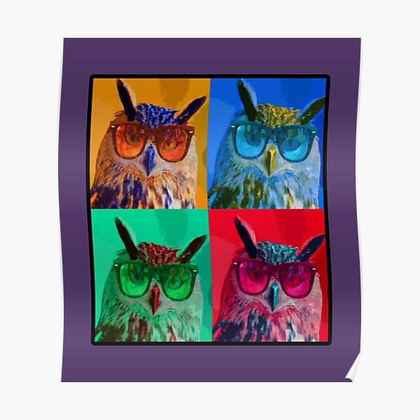 "Four Owls Pop Art" Poster for Sale by VitezCrni | Redbubble