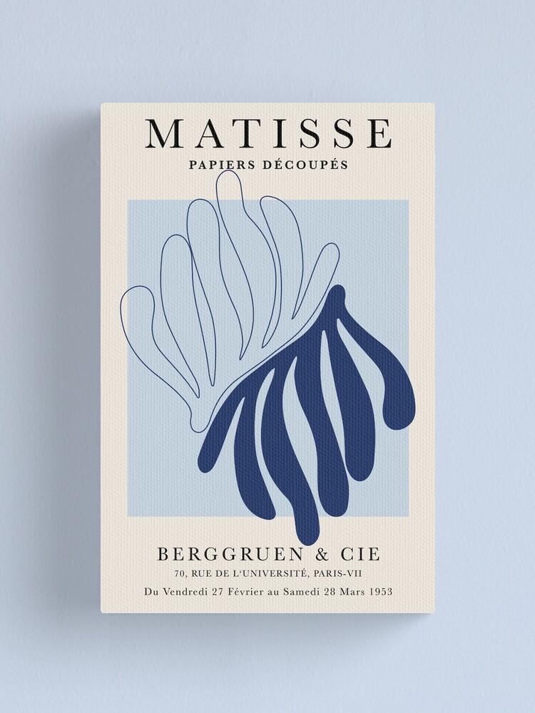 Lienzo «Copia de flor de Henri Matisse 2, bloque de color azul pastel ...