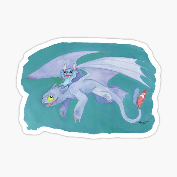 "Toothless and Stitch Joy Ride " Sticker for Sale by brigmanlovehu ...