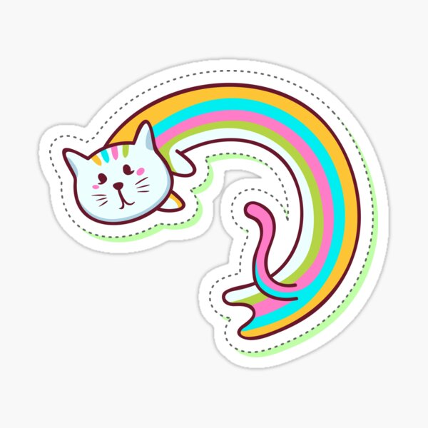 "rainbow cat sticker" Sticker for Sale by designsmaster99 | Redbubble