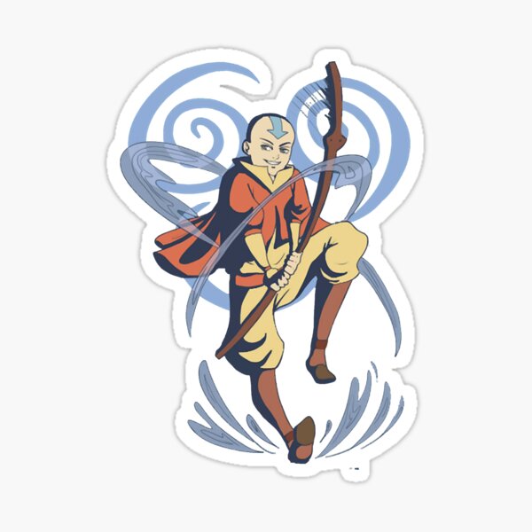 "Avatar Aang " Sticker by stephanfletch | Redbubble