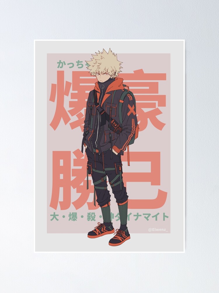 "Katsuki Bakugo Techwear " Poster for Sale by Elwenz | Redbubble