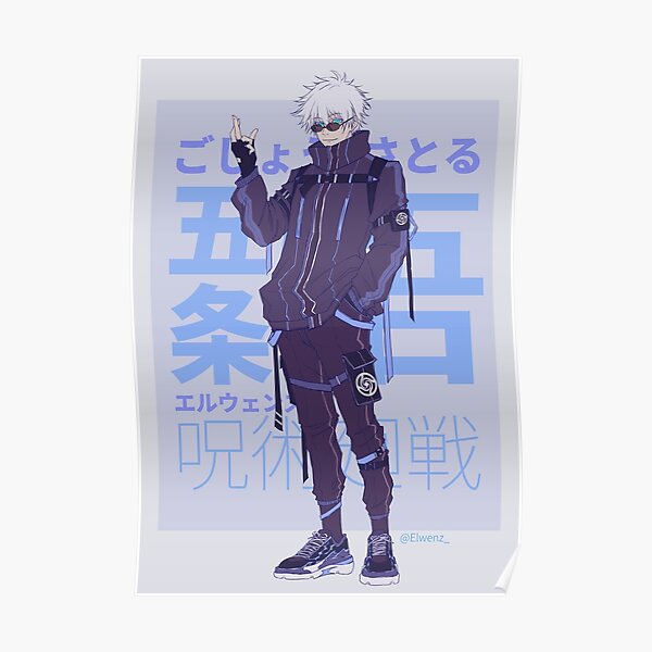 "Gojo Satoru Techwear" Poster for Sale by Elwenz | Redbubble