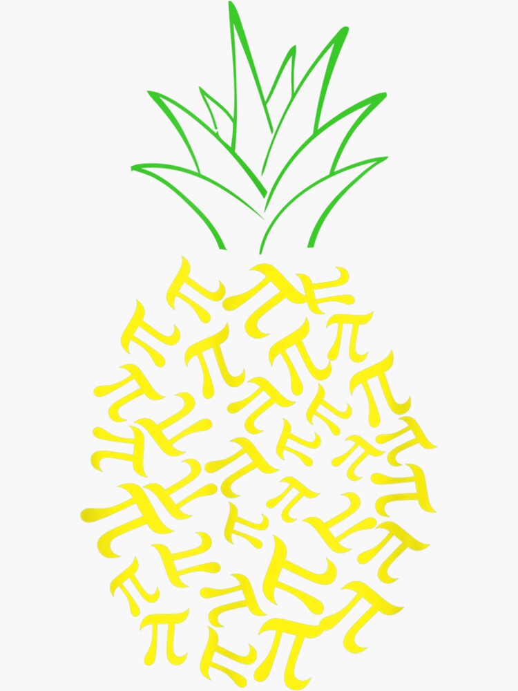 "Pi Day Pineapple Math Lover Teacher 3.14 Symbol Mathematics" Sticker ...