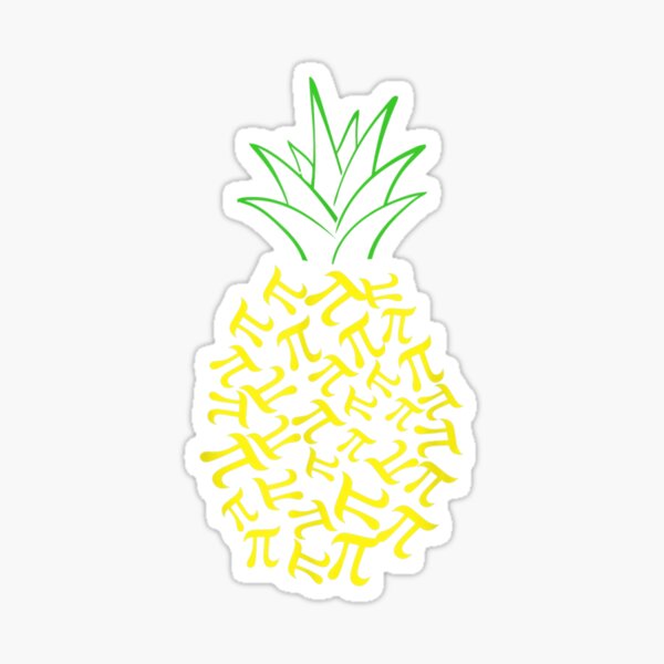"Pi Day Pineapple Math Lover Teacher 3.14 Symbol Mathematics" Sticker ...