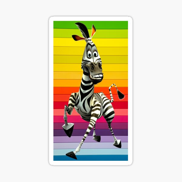 "African Zebra, Funny Color African Zebra " Sticker by KamoDesigner ...