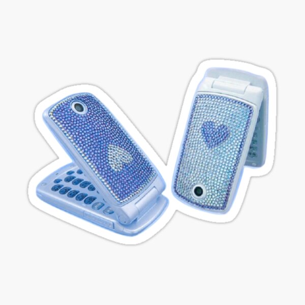 "Blue y2k rhinestone flip phone " Sticker by Eternallykawaii | Redbubble