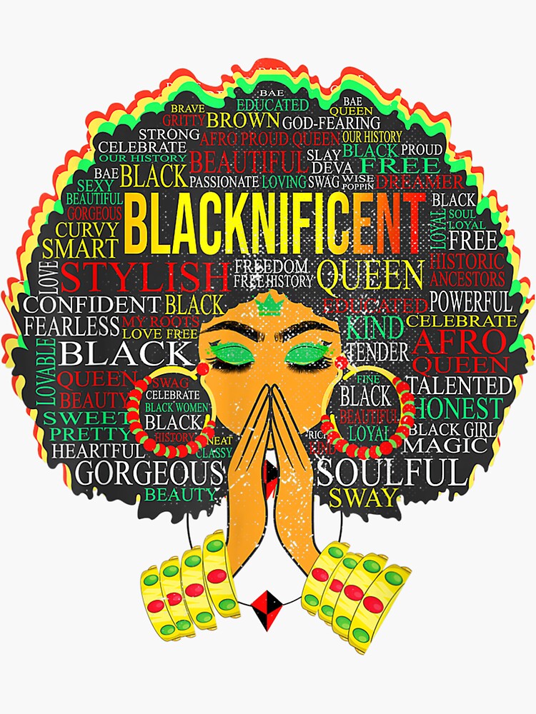 "Black History Month Melanin Women Blacknificent Sista Queen " Sticker ...
