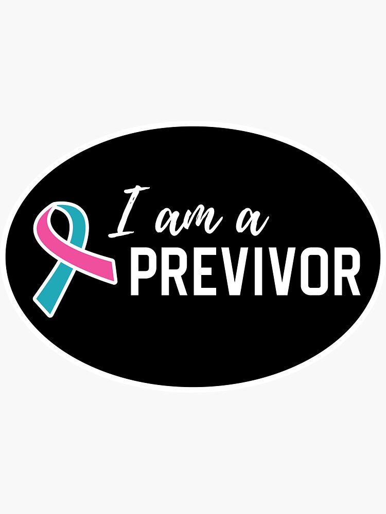 Pegatina «Soy un óvalo Pre-Superviviente de cáncer de mama con lazo ...