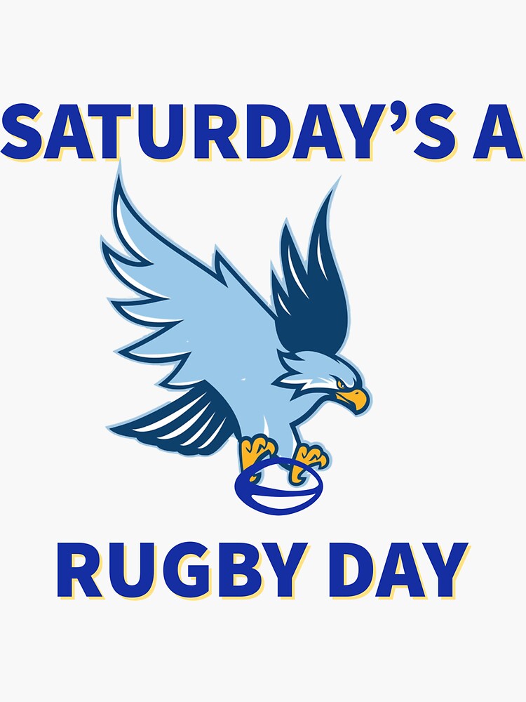 "RWU Saturday's a Rugby Day" Sticker for Sale by Lizzyd33 | Redbubble