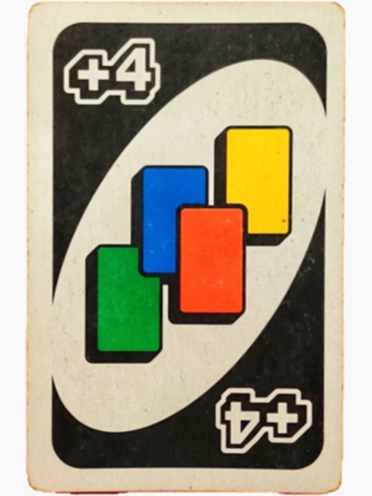 "Uno +4 card " Sticker by Rosemoon2k | Redbubble