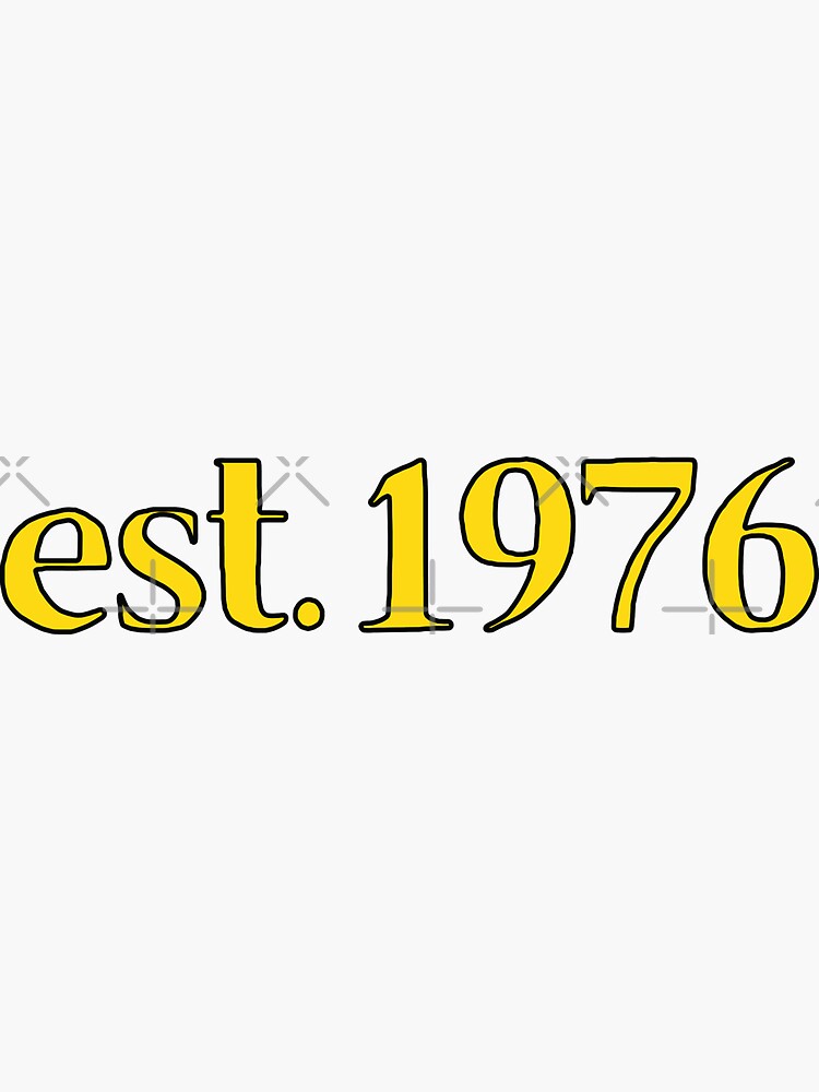 "Est. 1976 Cartoonish Retro Birthday" Sticker by MSA-42 | Redbubble