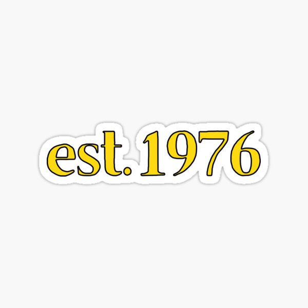 "Est. 1976 Cartoonish Retro Birthday" Sticker by MSA-42 | Redbubble