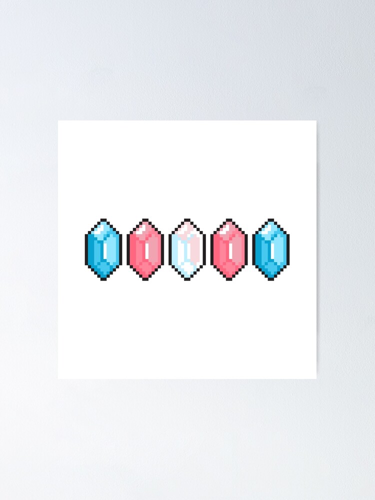 "Trans Pride Flag Pixel Gems" Poster by MorganyWorks | Redbubble