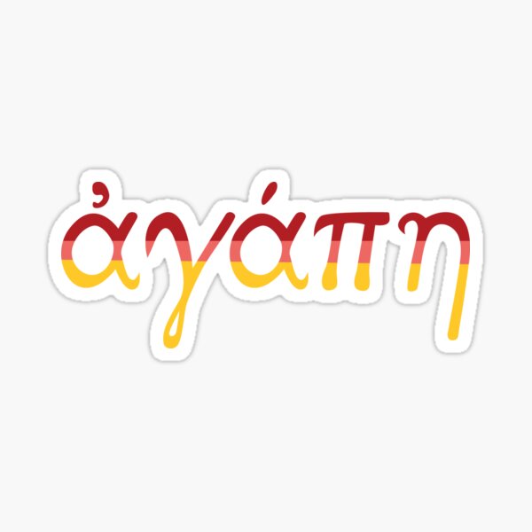"Agape Love, Original Greek Letters, Hand-Lettered Sunset Design ...