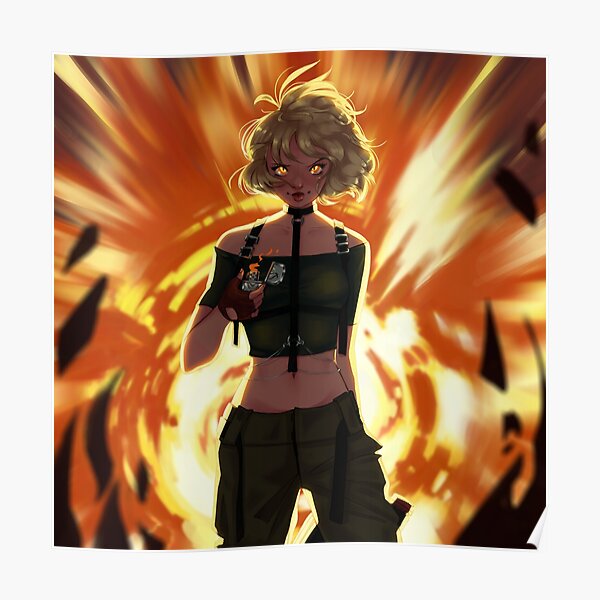 "Explosion Anime Girl" Poster for Sale by CristinaPop | Redbubble