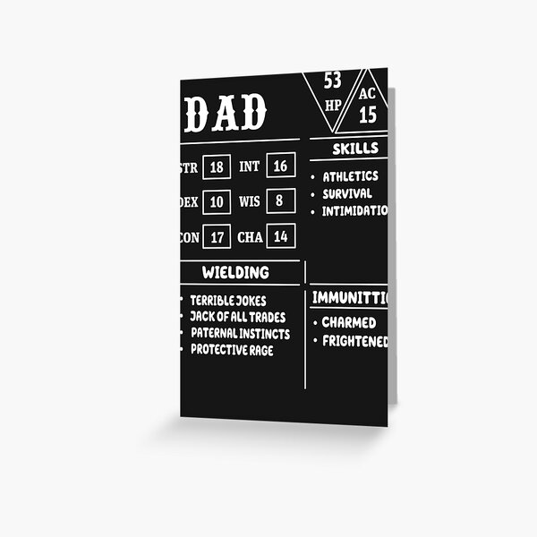 "Dad Character Sheet Dungeons and Dragons DND Dungeons and Dragons ...