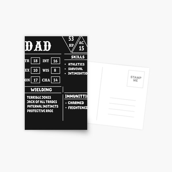 "Dad Character Sheet Dungeons and Dragons DND Dungeons and Dragons ...