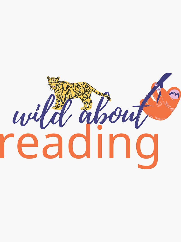 "wild about reading , books lover" Sticker by artidesgn | Redbubble