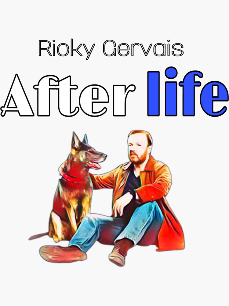 "Ricky Gervais Afterlife. " Sticker for Sale by amytheillustra | Redbubble