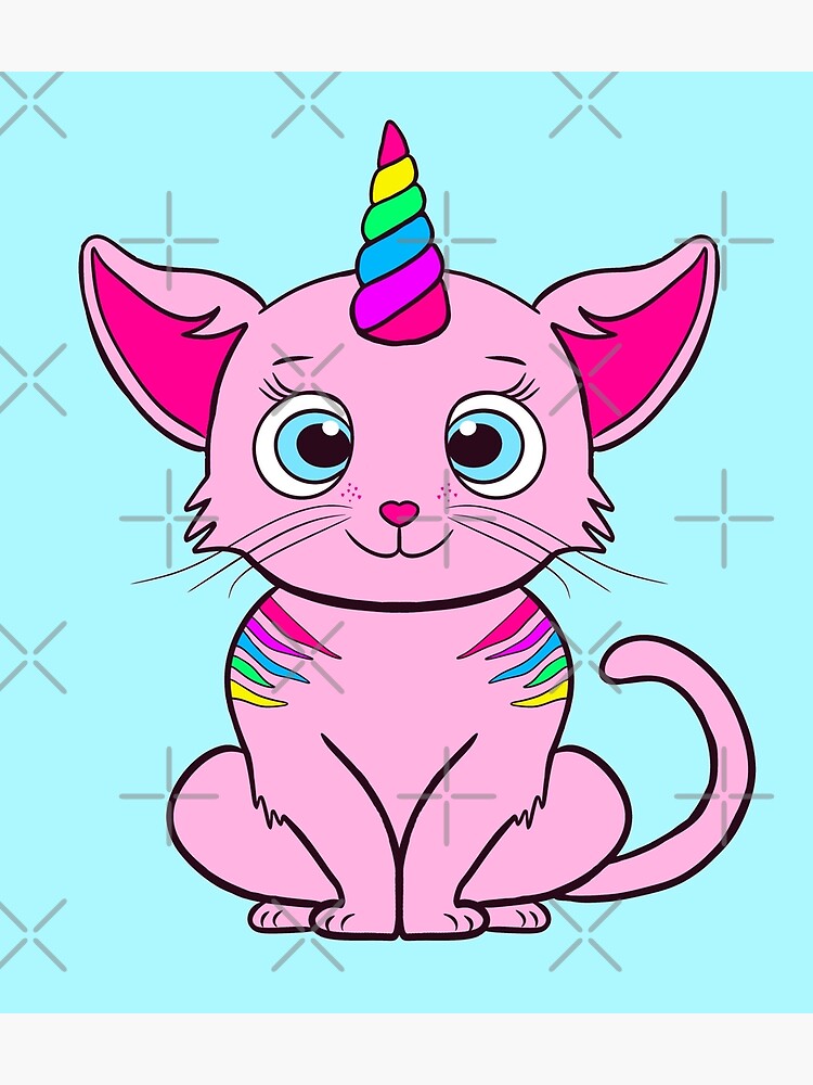 Póster «Dibujo de dibujos animados lindo Kittycorn» de SparkyMae ...
