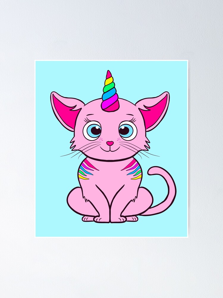 Póster «Dibujo de dibujos animados lindo Kittycorn» de SparkyMae ...