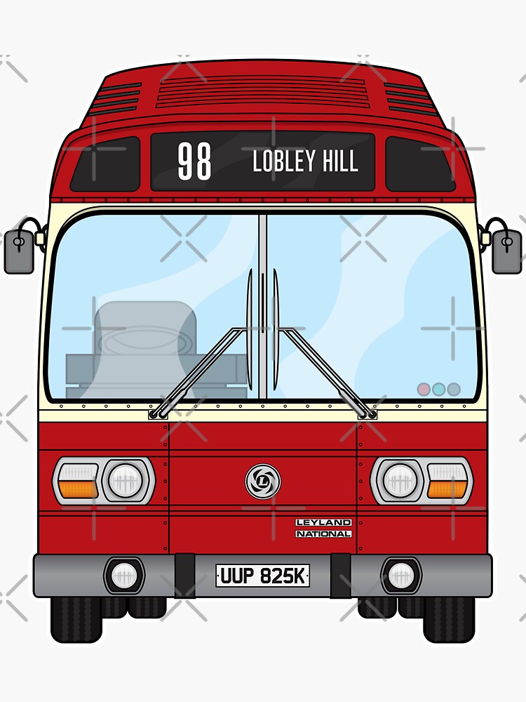 "Northern Leyland National mk1 UUP825K Retro Illustration" Sticker by ...
