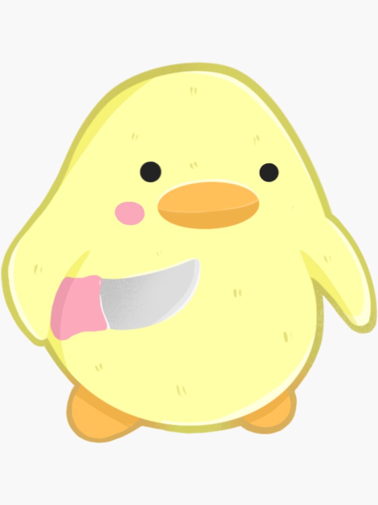 Pegatina «Pato con un cuchillo Meme» de MeowAdri | Redbubble