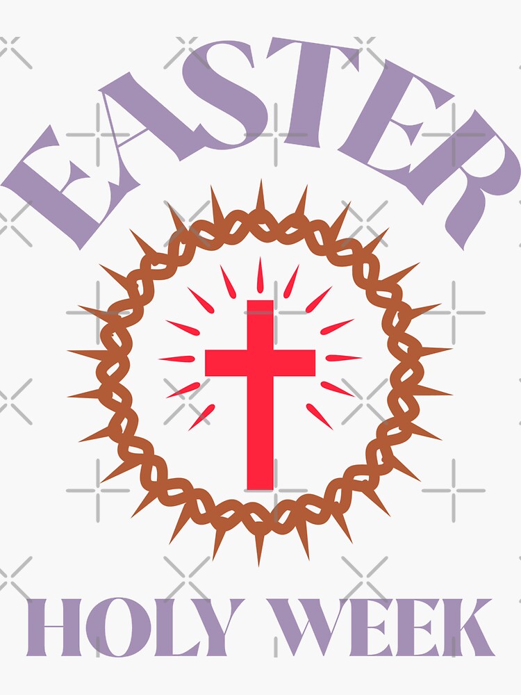 "Easter Holy Week- A Cute Colorful Easter Bunny with Eggs" Sticker by ...