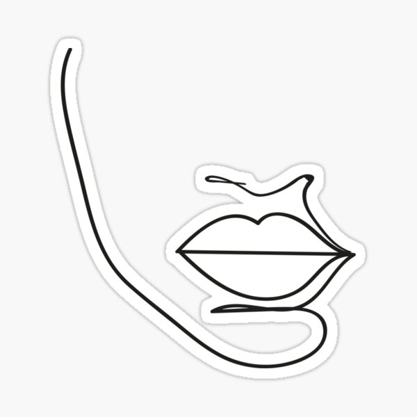 "line art face " Sticker by yassinebd | Redbubble