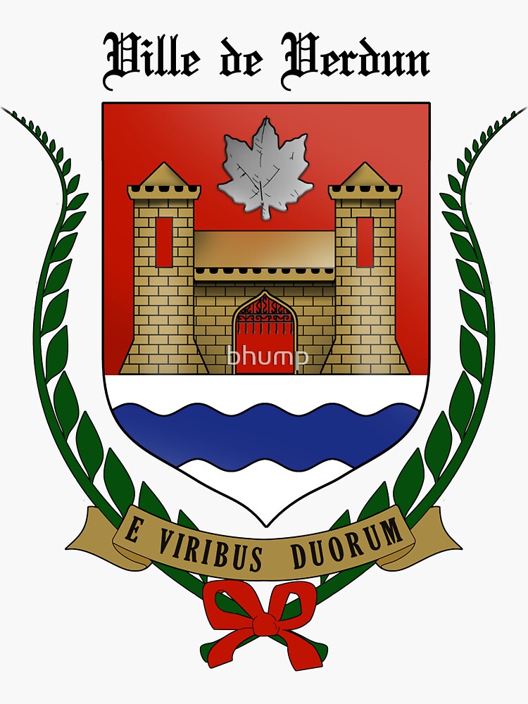 "Ville de Verdun Coat of Arms (with black text)" Sticker for Sale by ...
