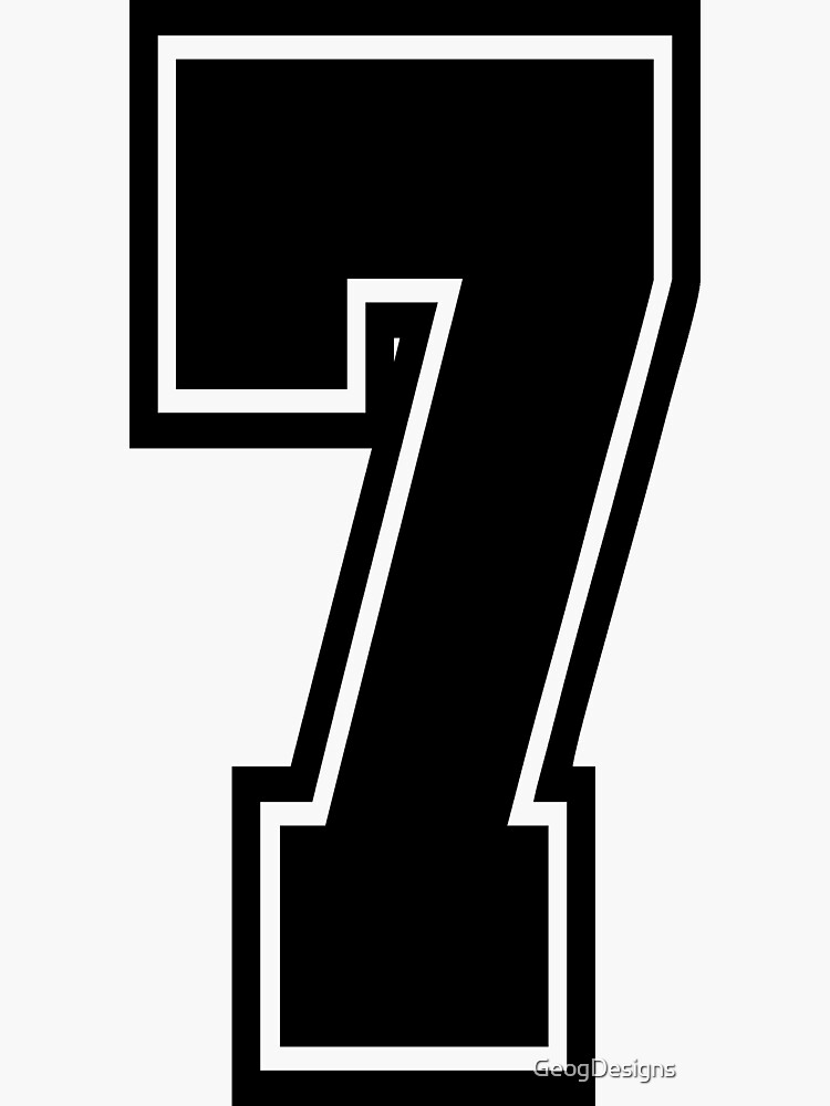 "7 shirt number number college style" Sticker for Sale by GeogDesigns ...