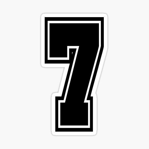 "7 shirt number number college style" Sticker for Sale by GeogDesigns ...