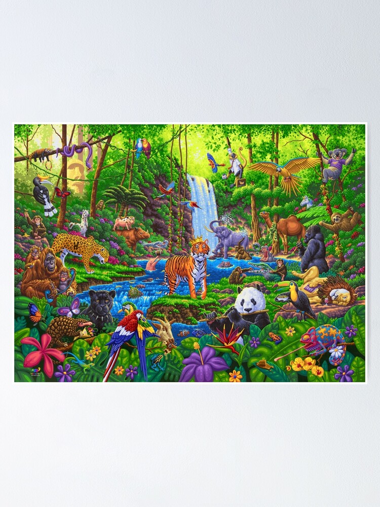 "Pun Fuzzles Jungle Jumble" Poster by PunFuzzles | Redbubble