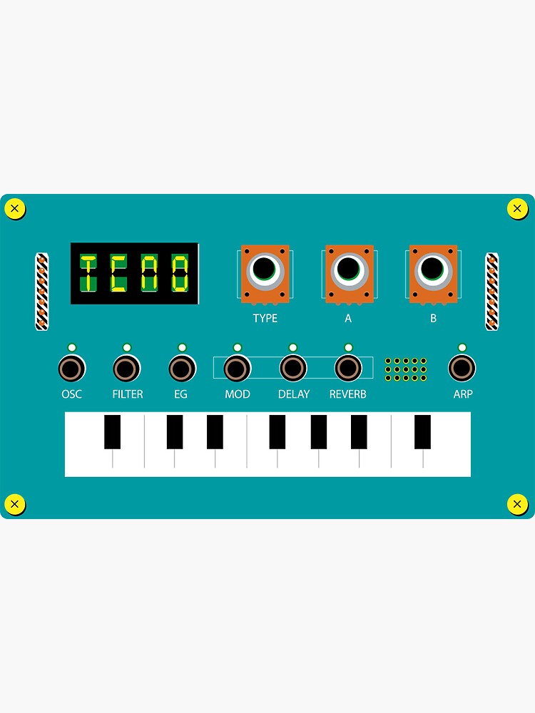 "Illustrated drawing synthesizer" Sticker by frozenLIIMES | Redbubble