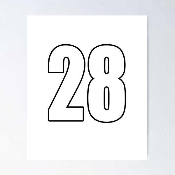 "28 number number football" Poster by GeogDesigns | Redbubble