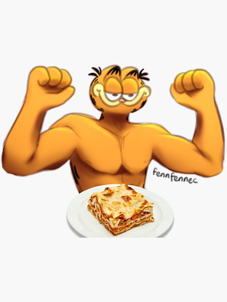 "Buff Garfield" Sticker for Sale by fennfennec | Redbubble