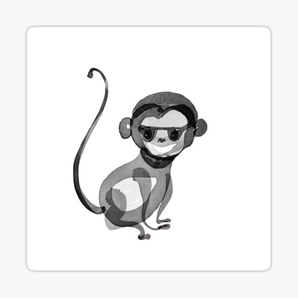"Cute Funky monkey " Sticker by Poptimistik | Redbubble