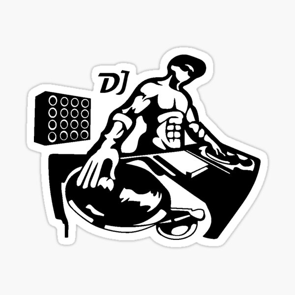 "dj" Sticker by bipolershop | Redbubble