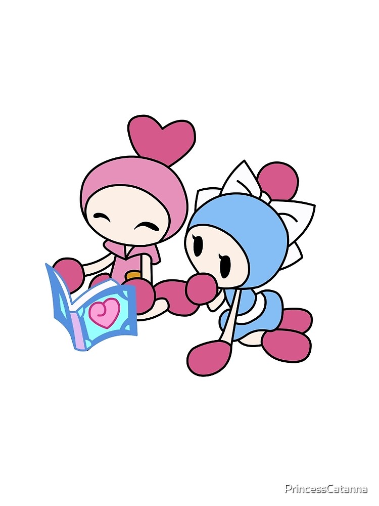 "Pink Bomberman + Cyan Bomberman - Super Bomberman R" Sleeveless Top ...