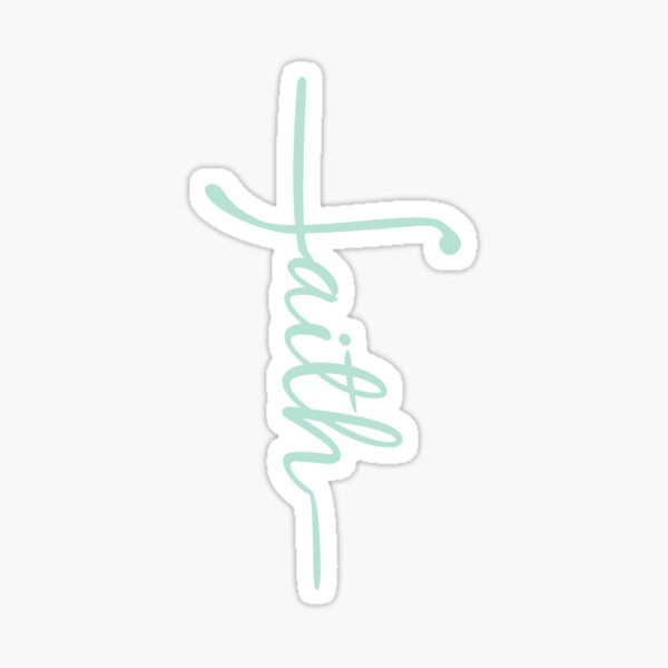 "Faith Script Cross " Sticker by SpoonieStudio | Redbubble