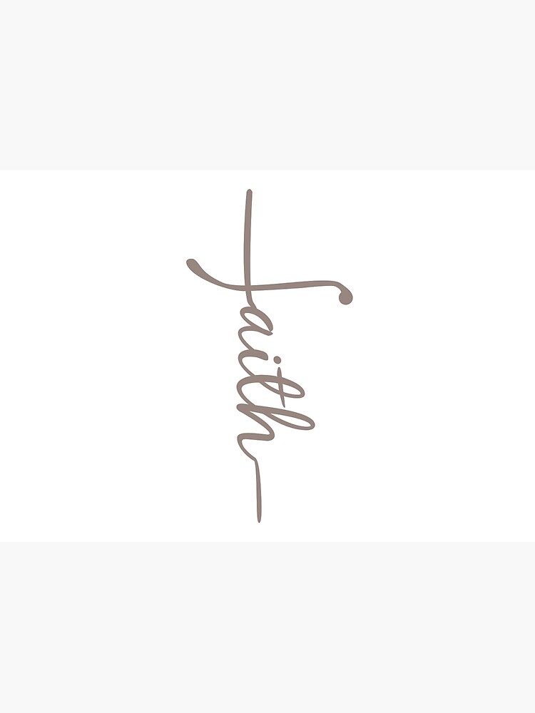"Faith Script Cross " Poster by SpoonieStudio | Redbubble