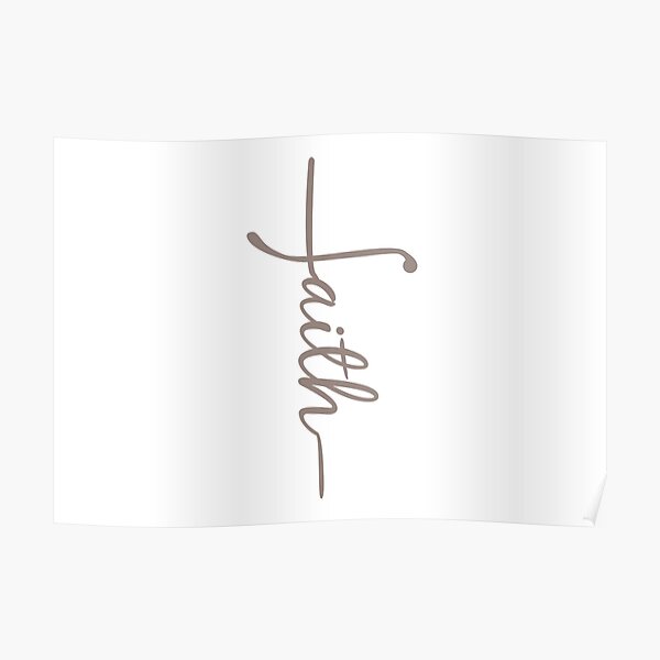 "Faith Script Cross " Poster by SpoonieStudio | Redbubble