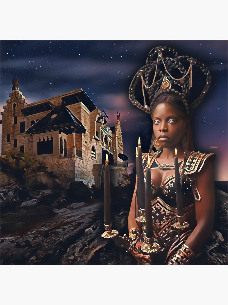 "Black Gothic Hostess" Sticker by Afrodengo | Redbubble